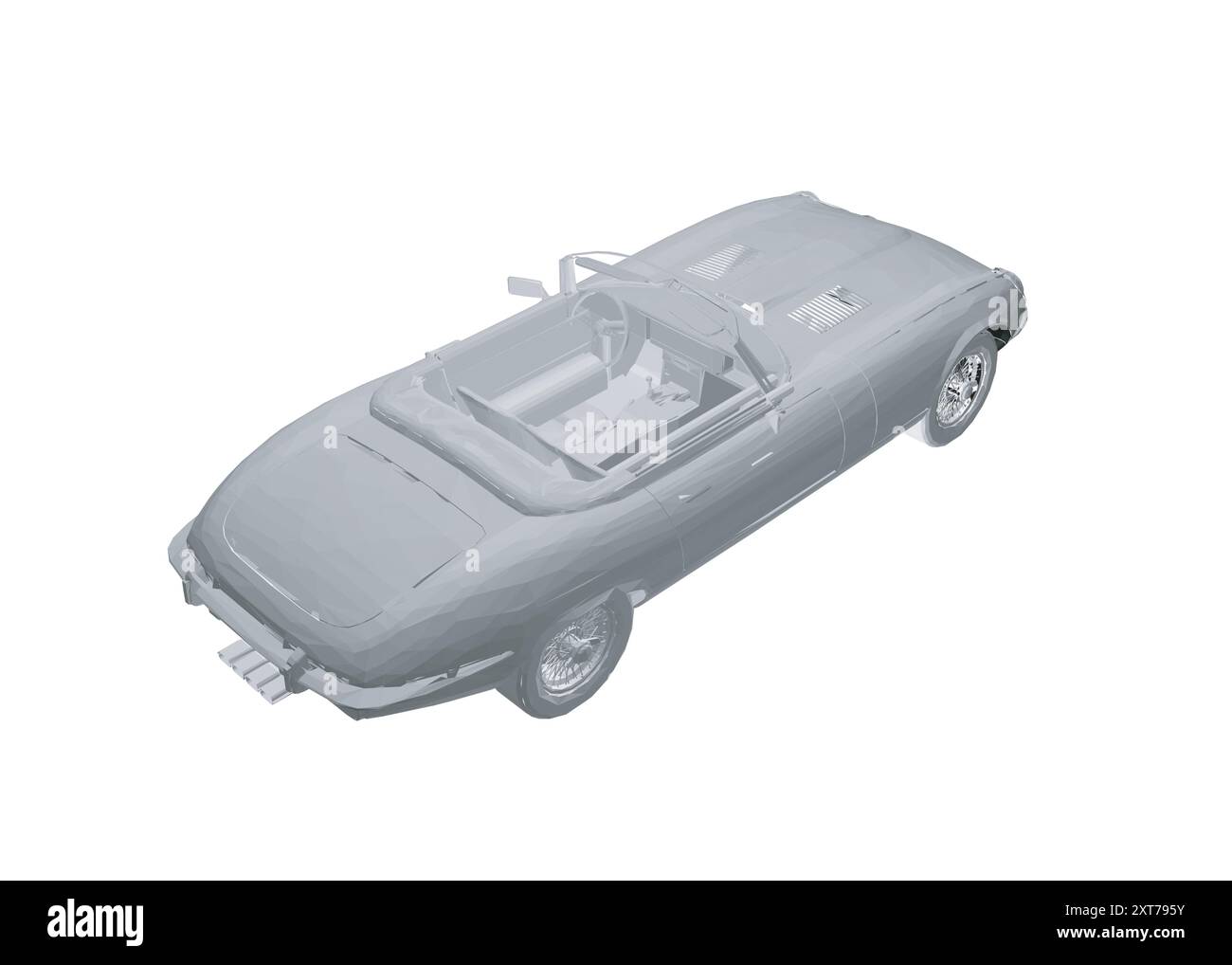 Luxury convertible car. Art picture Car cabriolet with outlines. Vector ...