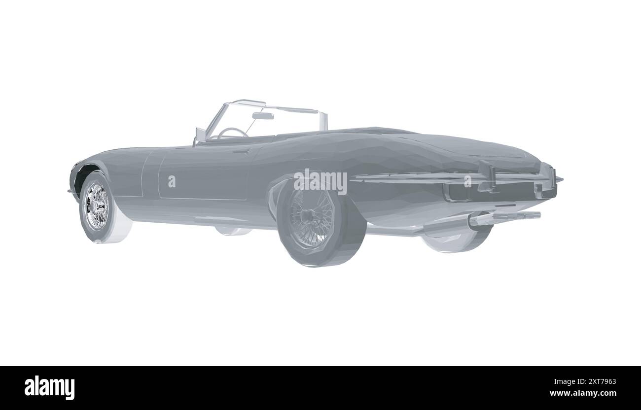 Luxury convertible car. Art picture Car cabriolet with outlines. Vector ...