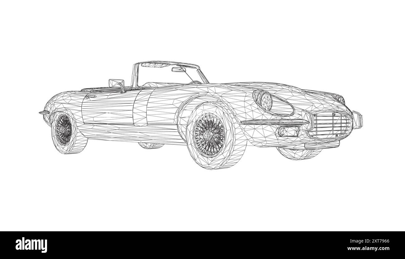 Luxury convertible car. Coloring pages for adults drawing. Line art ...