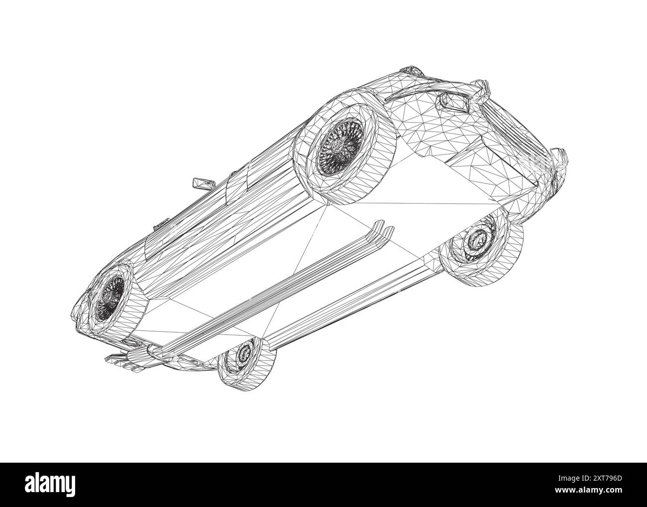Luxury convertible car. Coloring pages for adults drawing. Line art ...