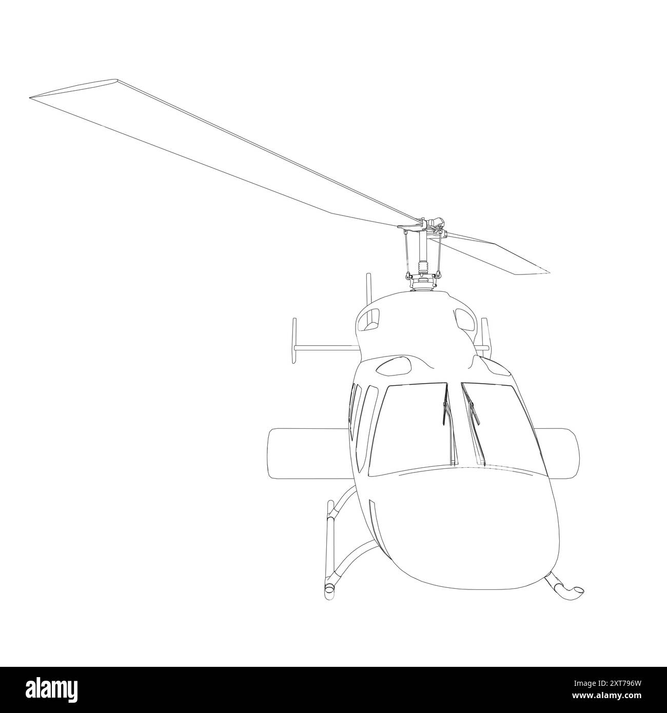 Helicopter detailed outline. Vector isolated on a white background ...