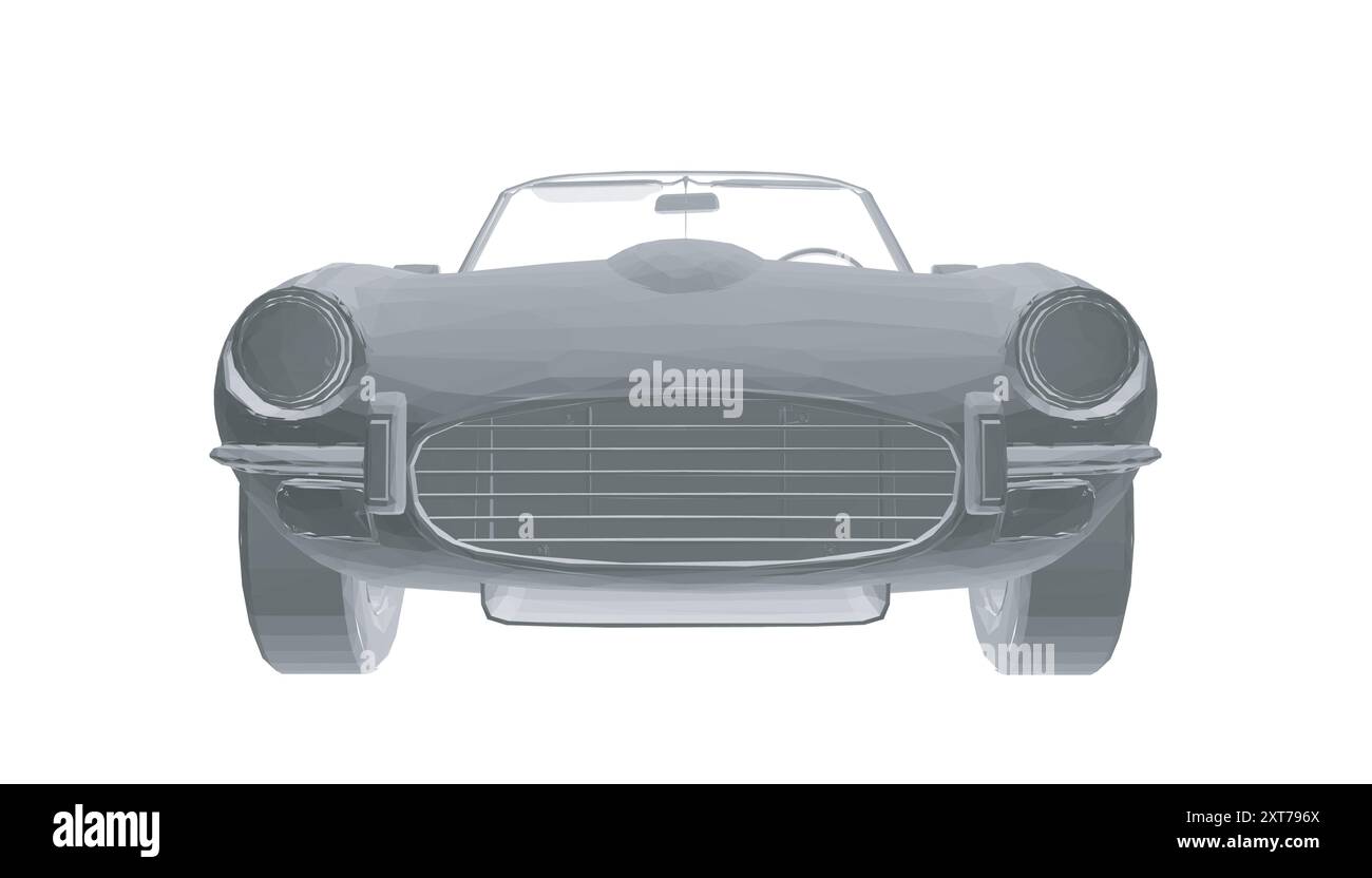 Luxury convertible car. Art picture Car cabriolet with outlines. Vector ...