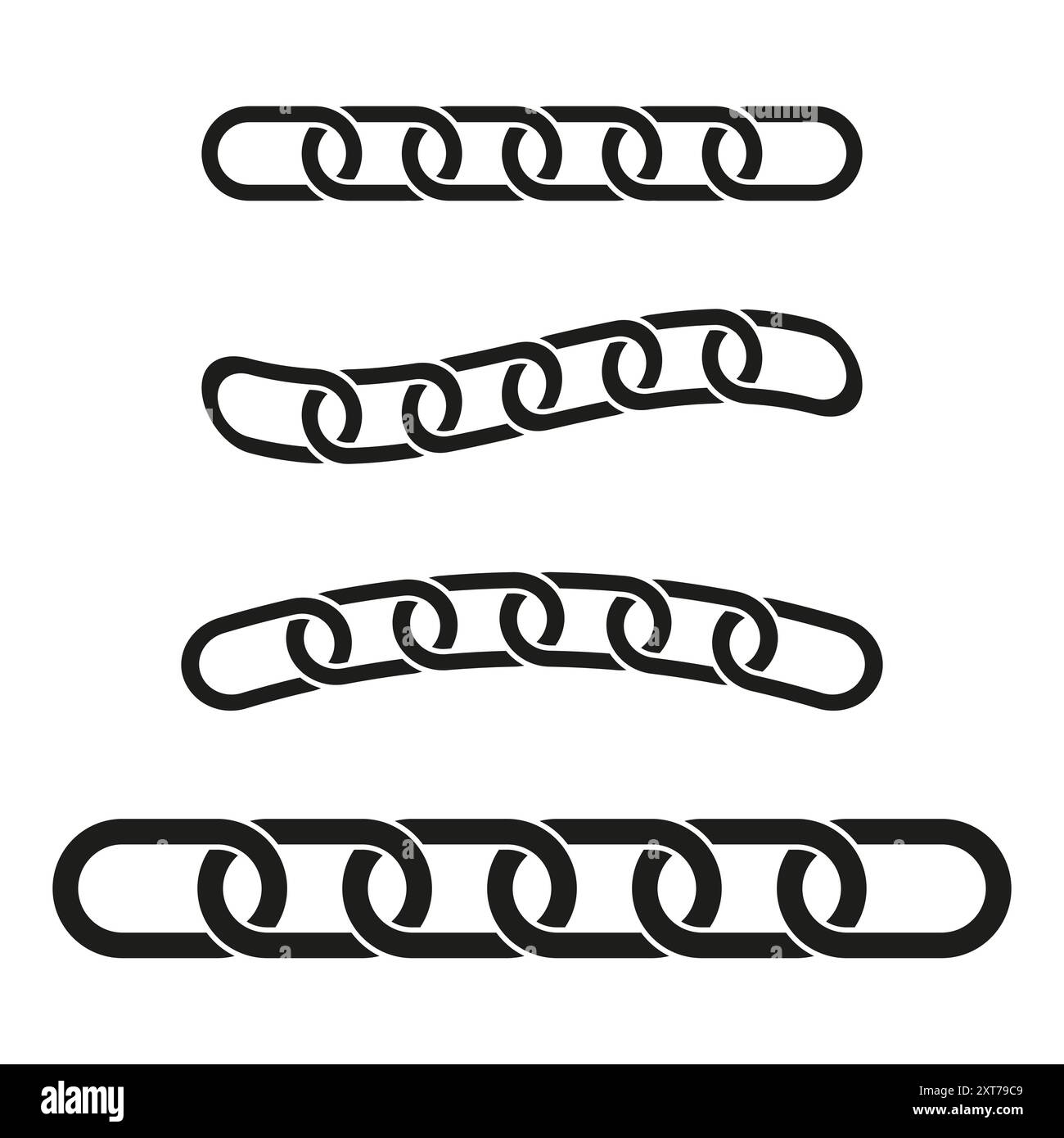 Chain links icon. Set of four chain designs. Vector illustration Stock ...