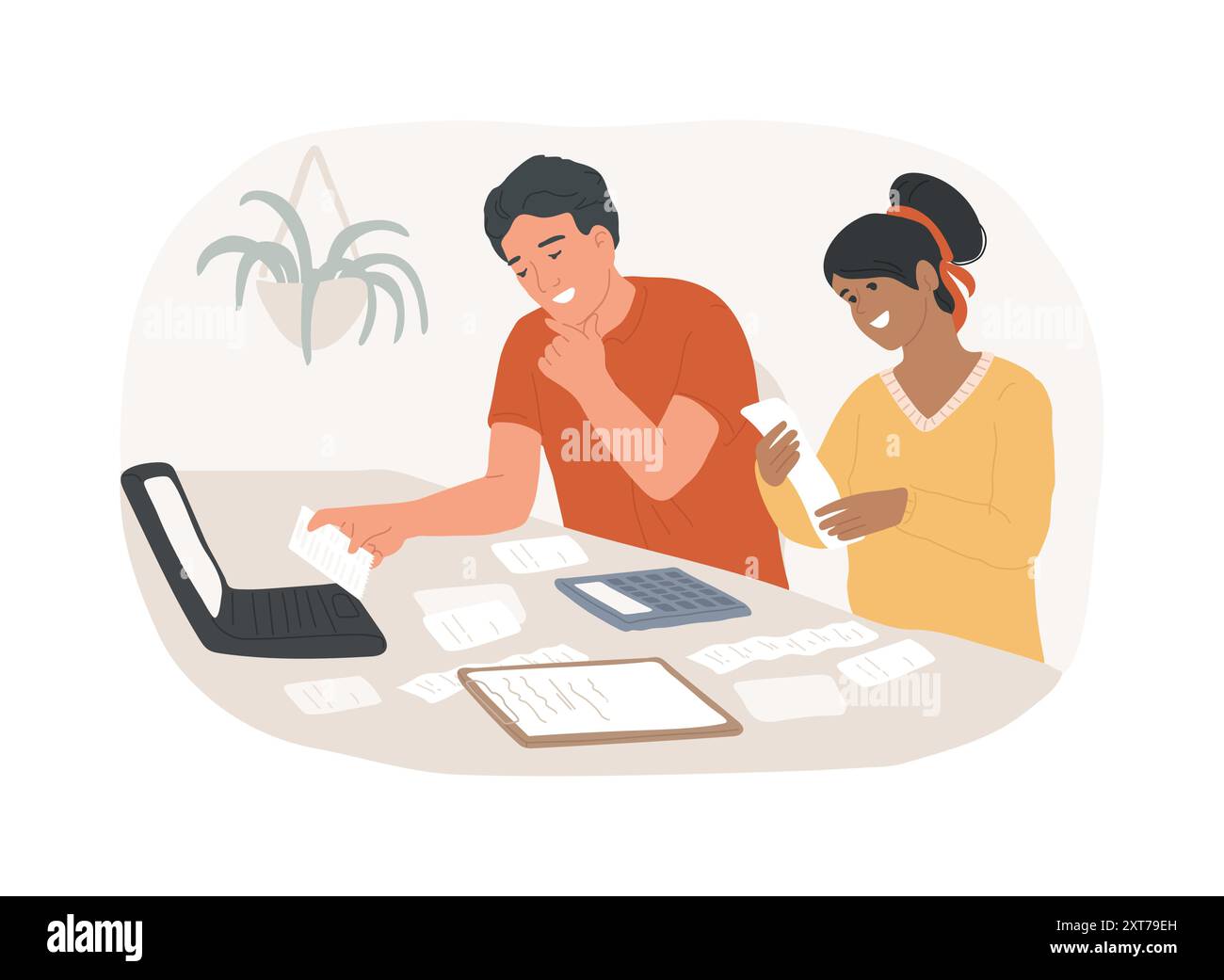 Calculate expenses isolated cartoon vector illustrations Stock Vector ...
