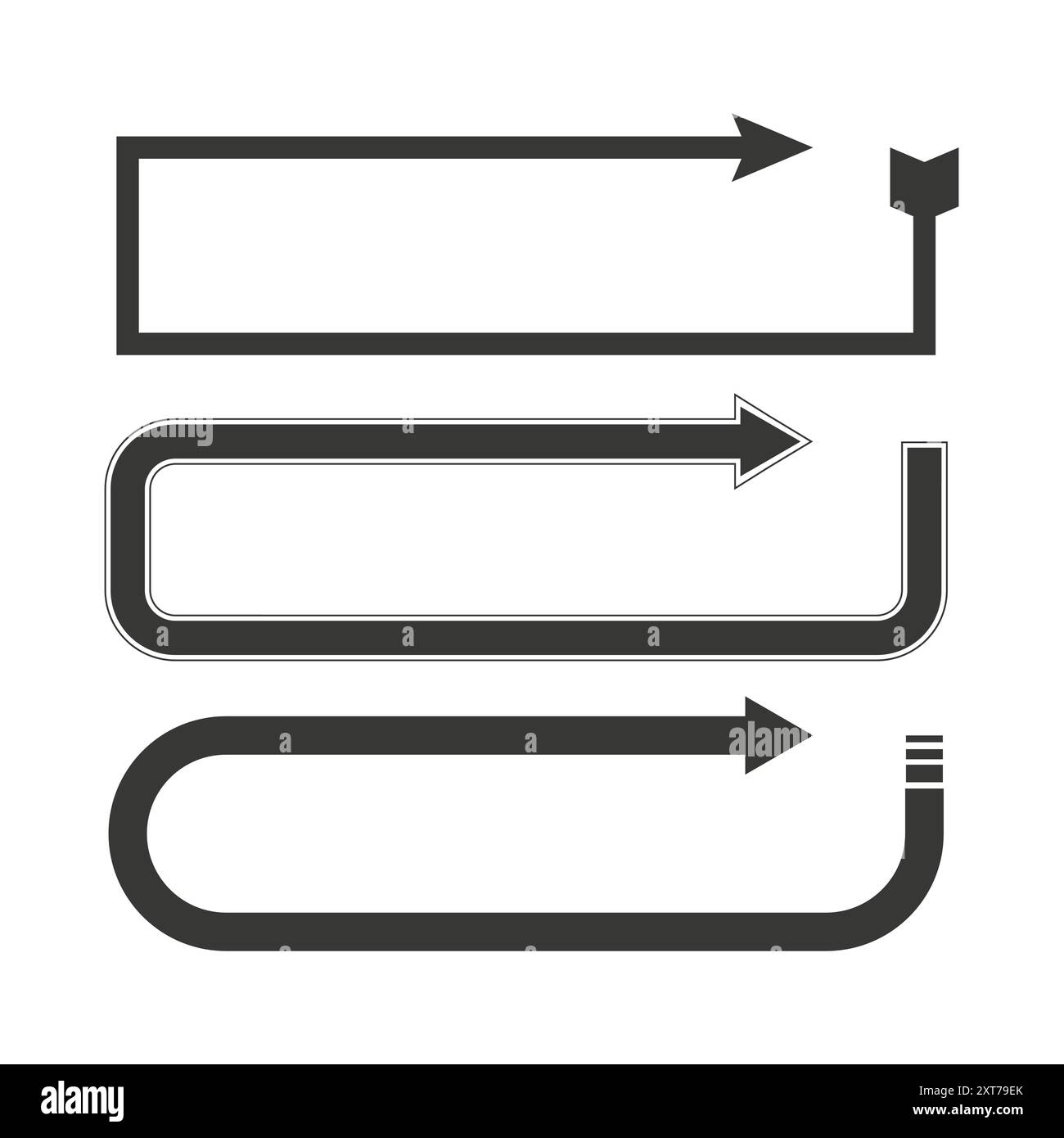 Arrow frame shapes. Three black designs. Simple geometric outlines ...