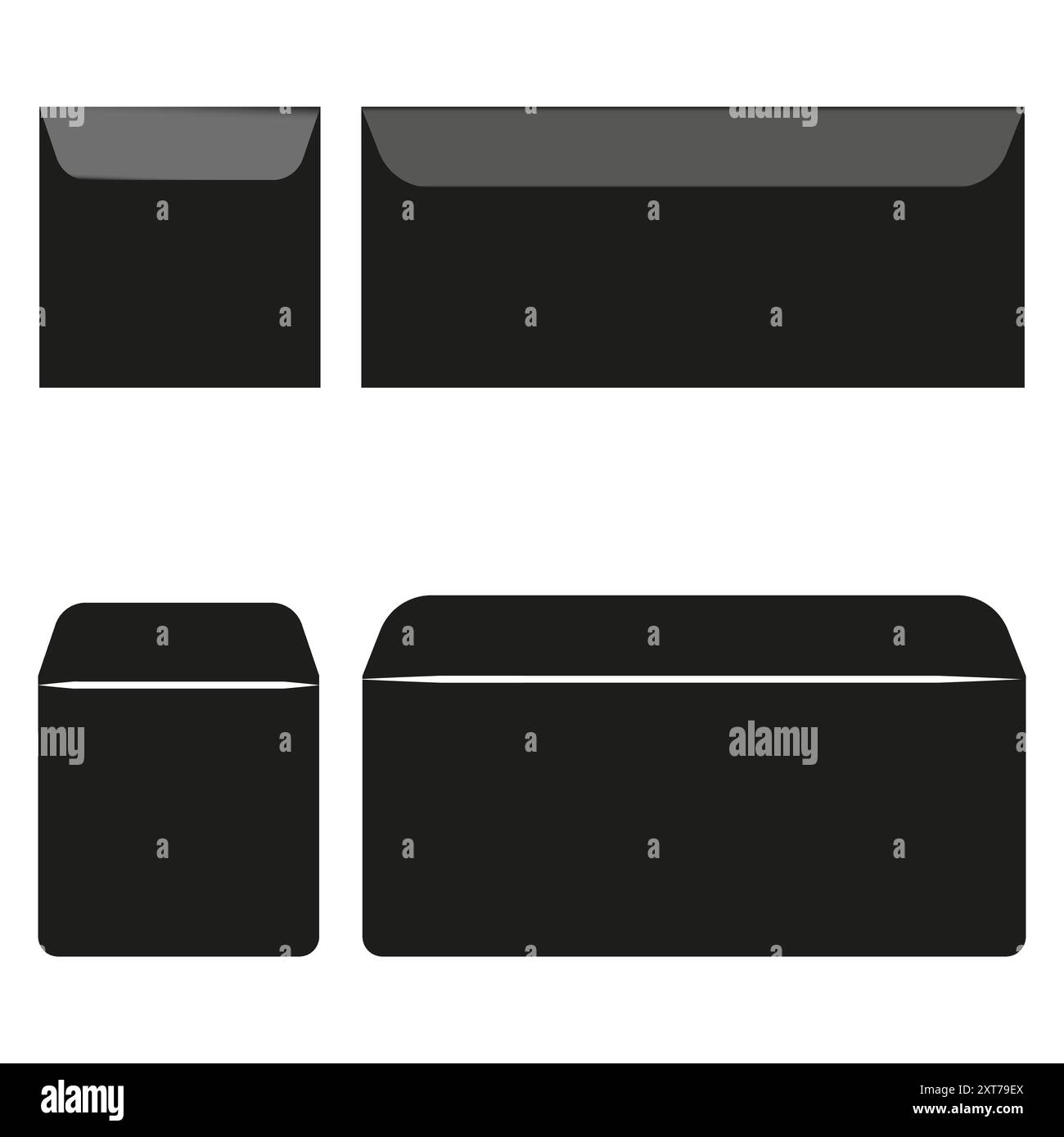 Box icons set. Black packaging symbols. Different box shapes. Vector ...