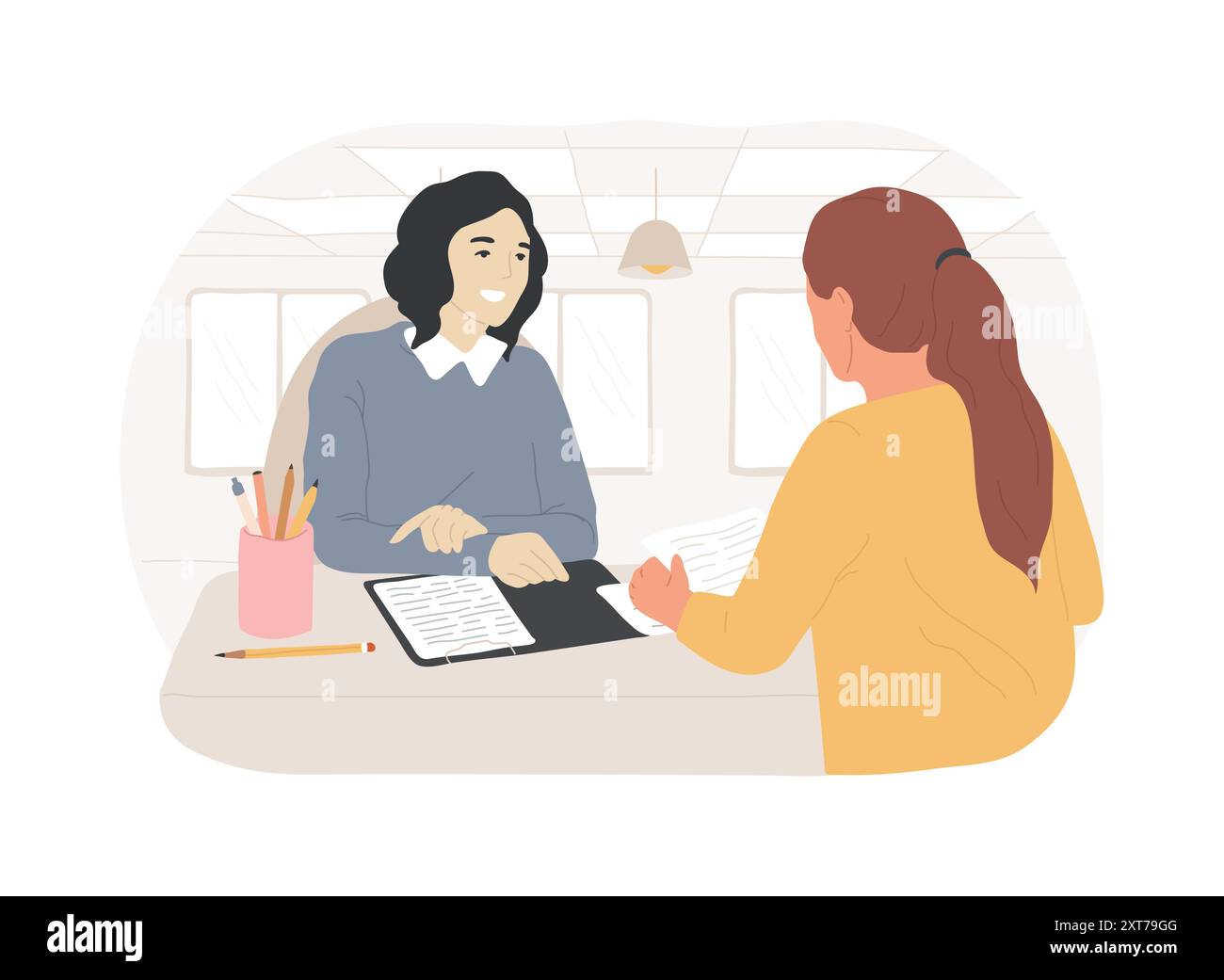 Interviewing candidate isolated cartoon vector illustrations Stock ...