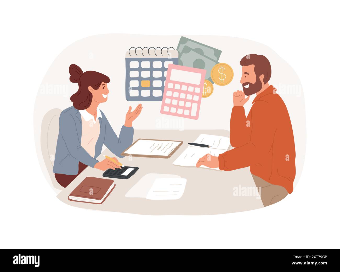 Tax consultant isolated cartoon vector illustrations Stock Vector Image ...