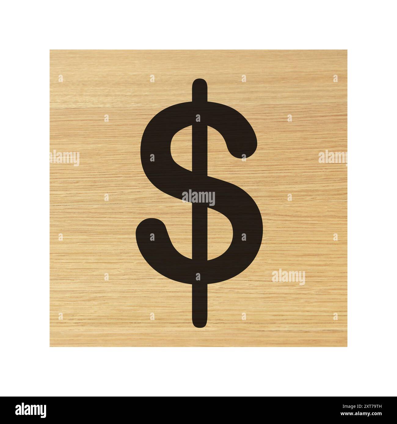 Dollar sign wood block with clipping path Stock Photo - Alamy