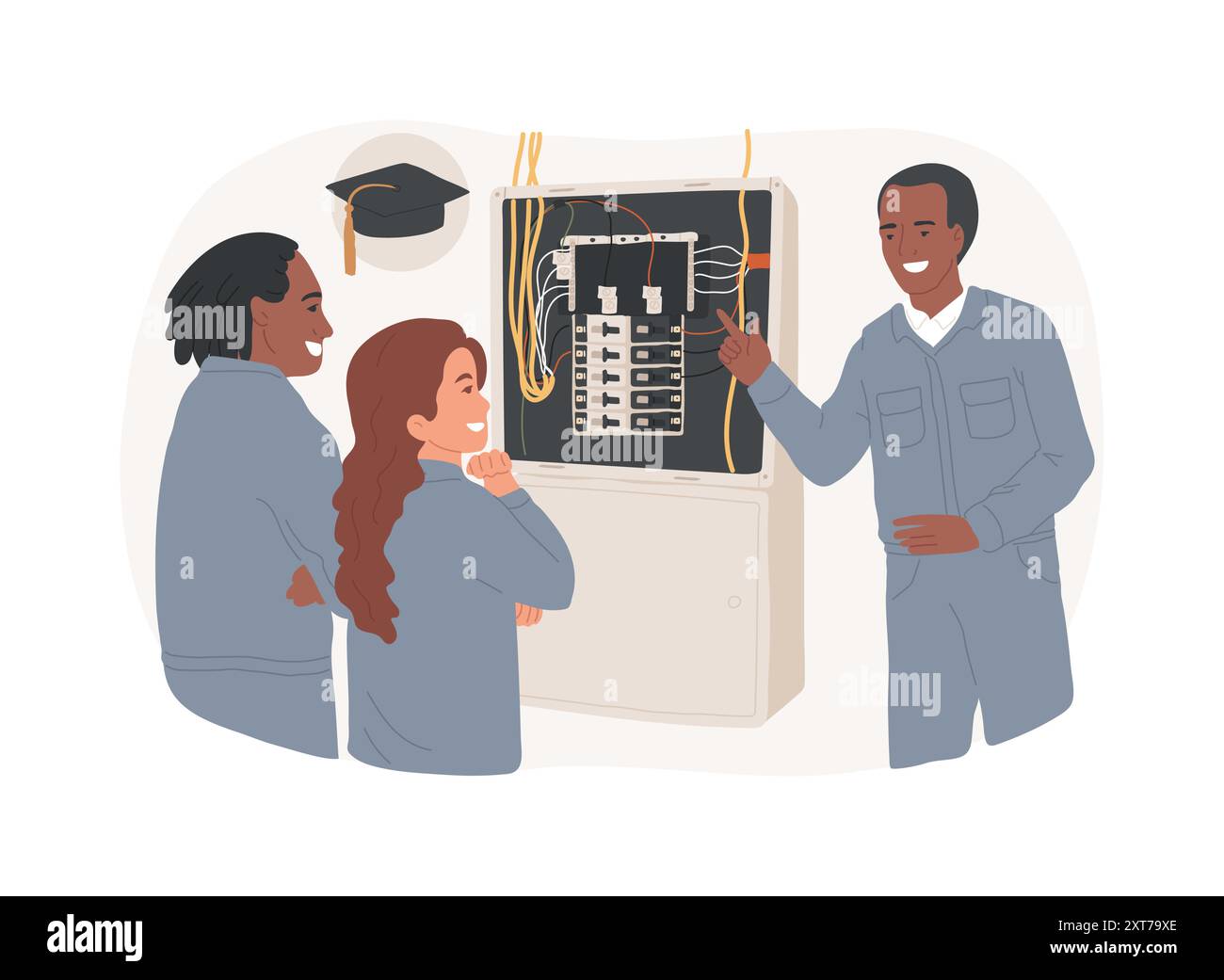 Electrical installation and maintenance isolated cartoon vector ...