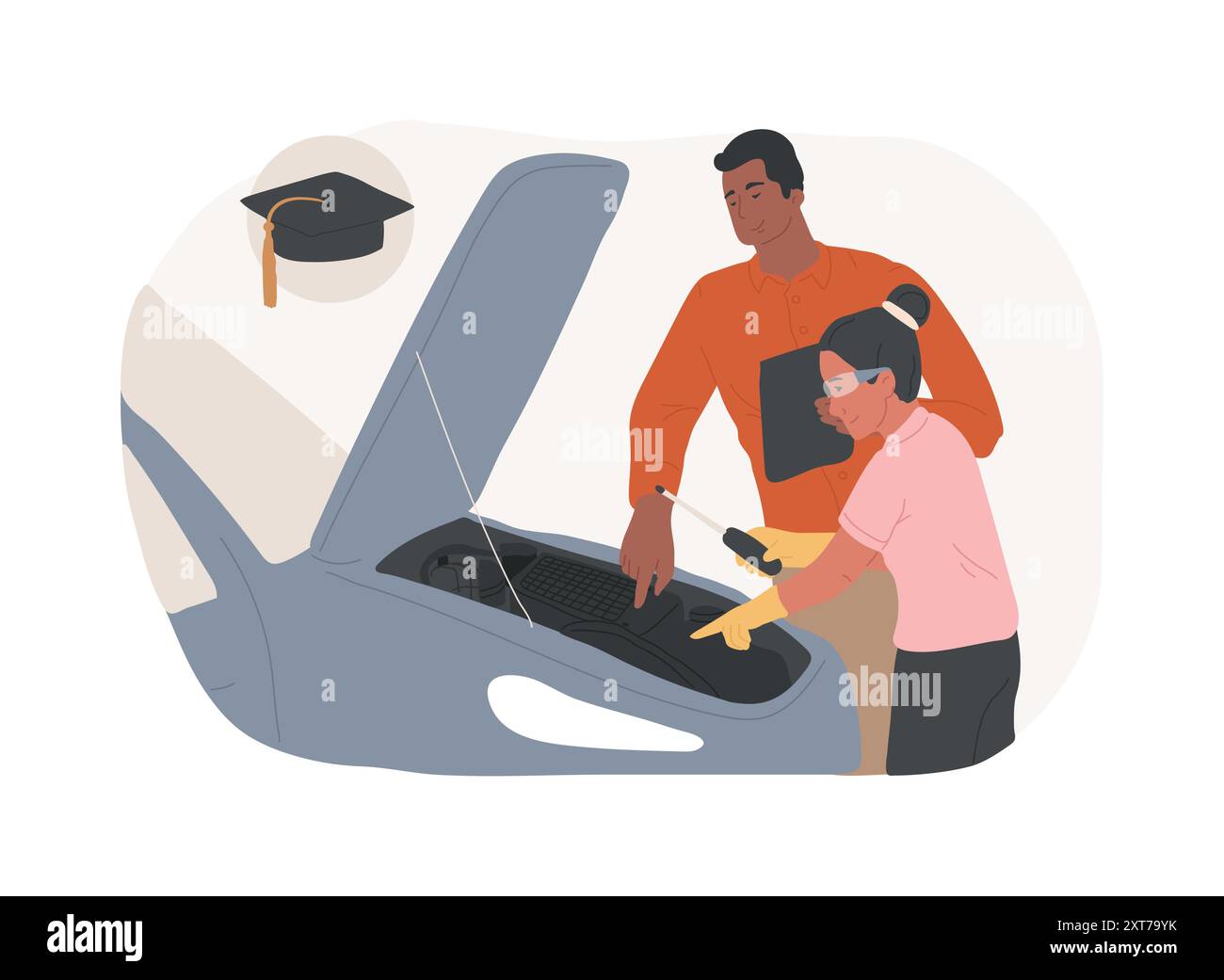 Auto mechanics isolated cartoon vector illustrations Stock Vector Image ...