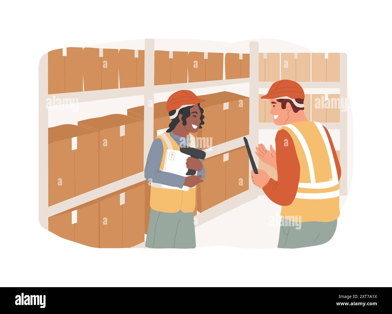 Warehouse logistics manager isolated cartoon vector illustrations Stock ...