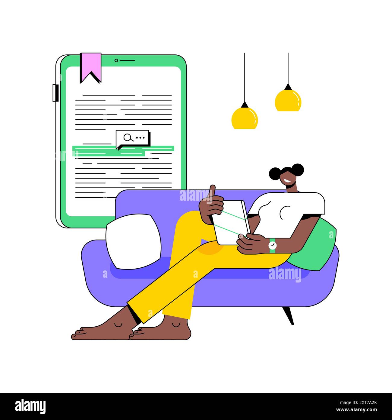 Book reading apps isolated cartoon vector illustrations Stock Vector ...