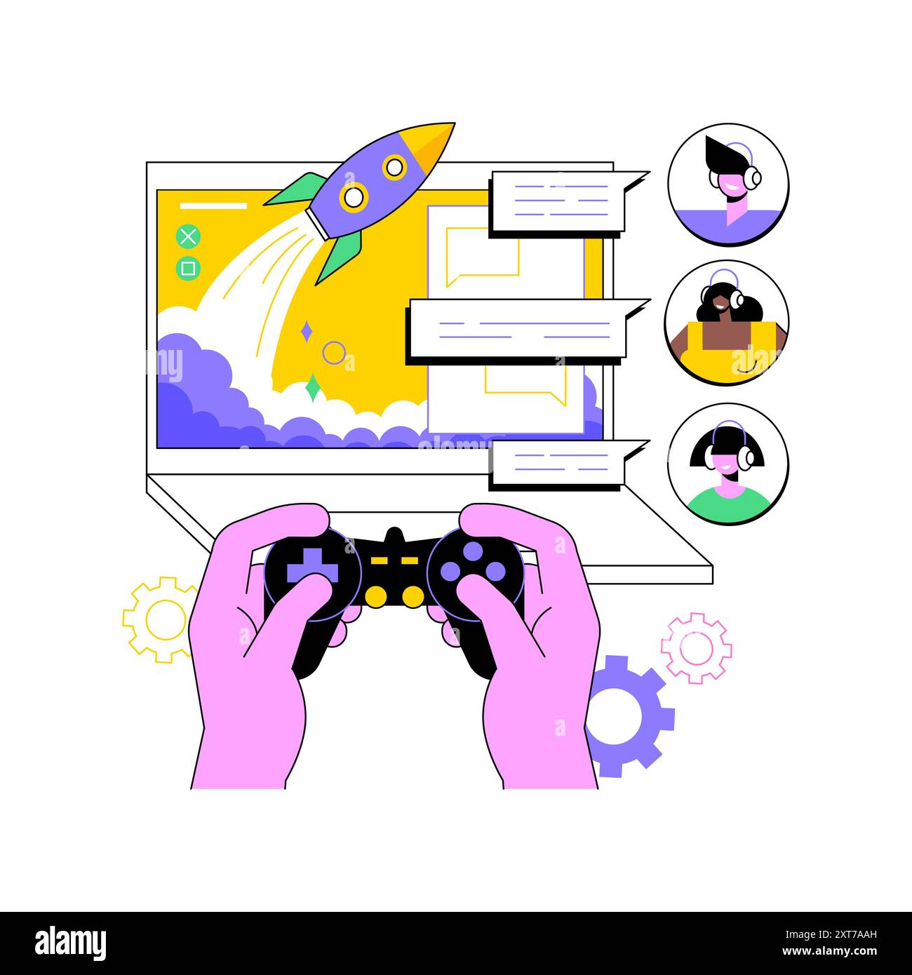 Collaborative playing isolated cartoon vector illustrations Stock ...