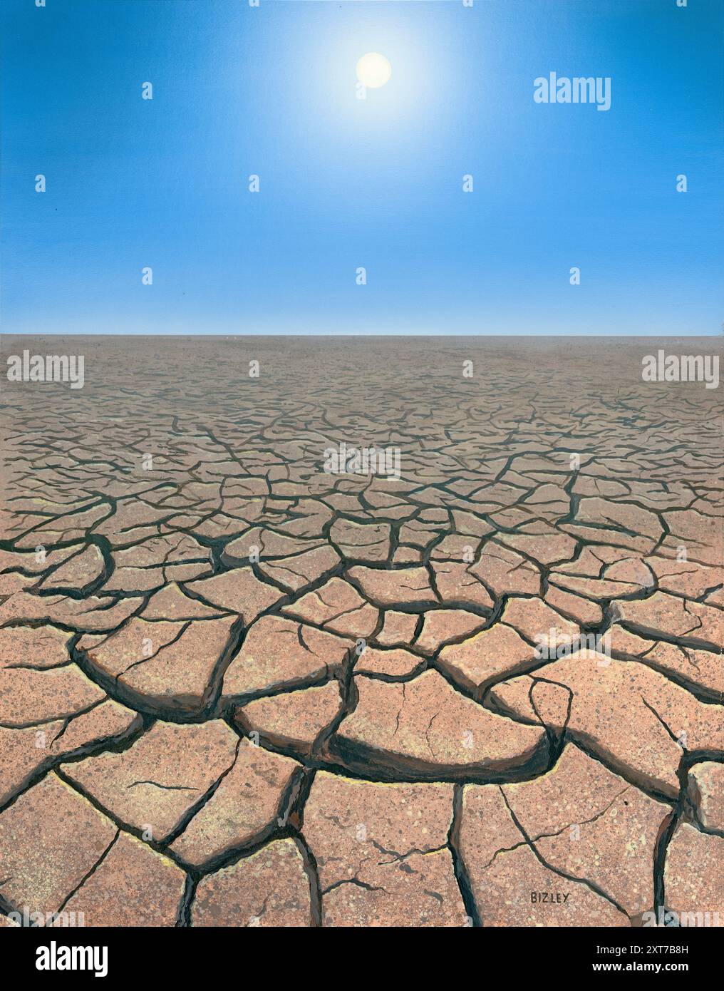 Cracked earth, illustration Stock Photo - Alamy