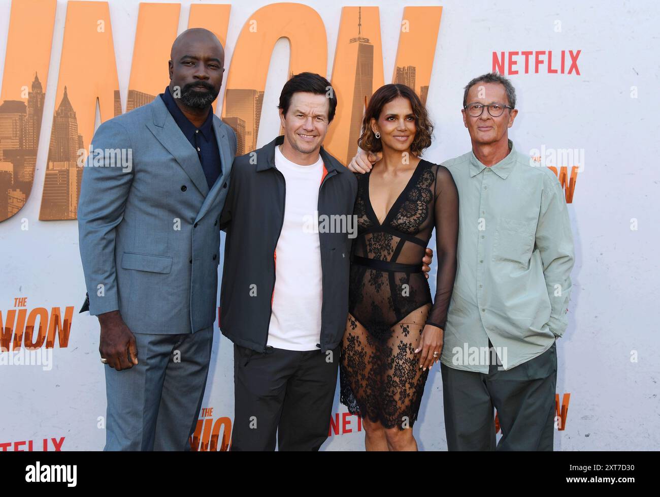 LOS ANGELES, CALIFORNIA - AUGUST 12: (L-R) Mike Colter, Mark Wahlberg ...