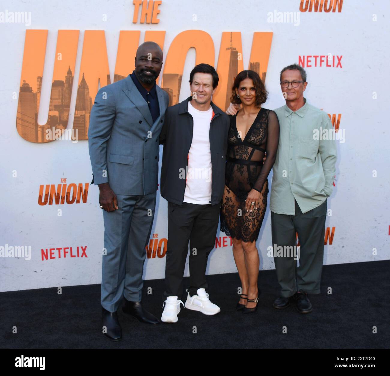 LOS ANGELES, CALIFORNIA - AUGUST 12: (L-R) Mike Colter, Mark Wahlberg ...