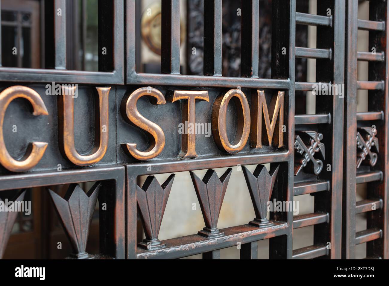 The Custom House gate details, the Bund, Shanghai, China Stock Photo ...