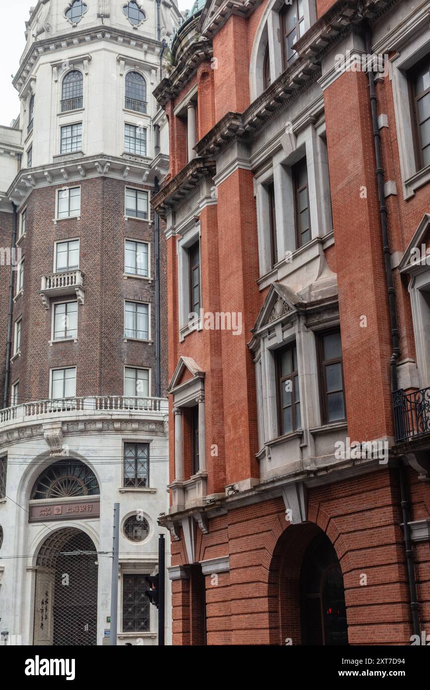 The Bund historical district, Shanghai, China. Architectural details ...