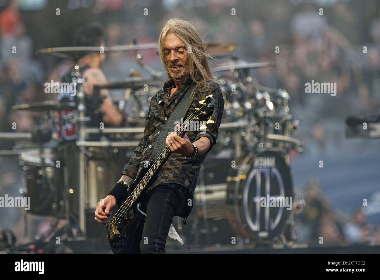Rex Brown of Pantera performs at Soldier Field on Friday, Aug. 9, 2024 ...