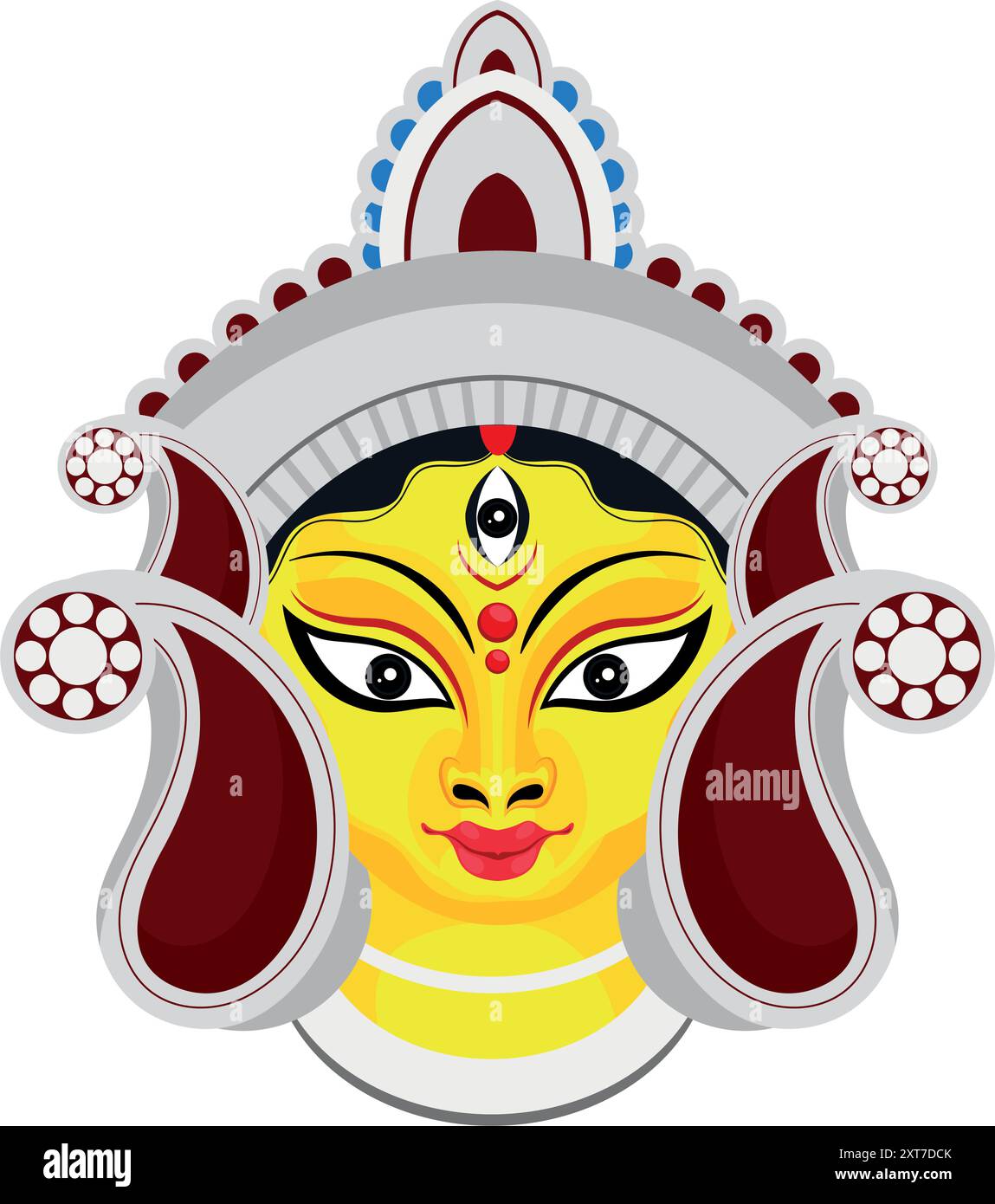 hindu goddess durga face Stock Vector Image & Art - Alamy