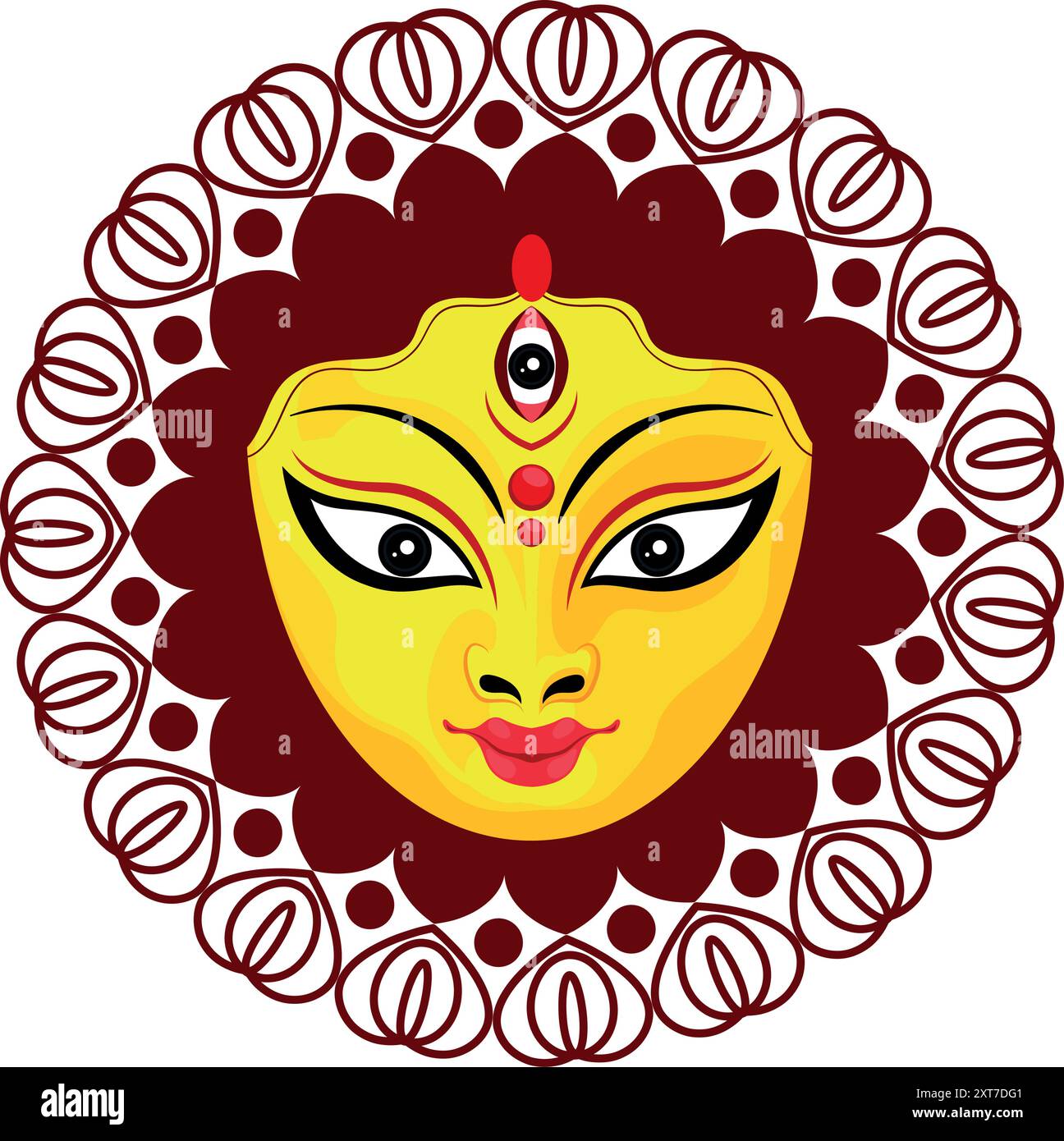 traditional mask of indian goddess durga Stock Vector Image & Art - Alamy