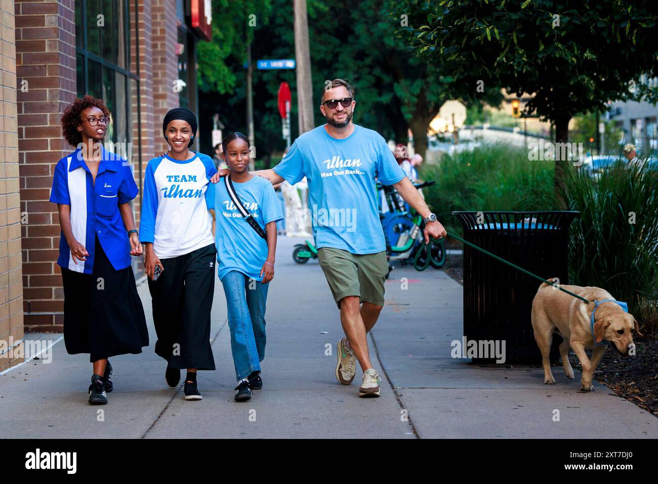 Rep. Ilhan Omar, second from left, walks with her daughters, Isra Hirsi ...