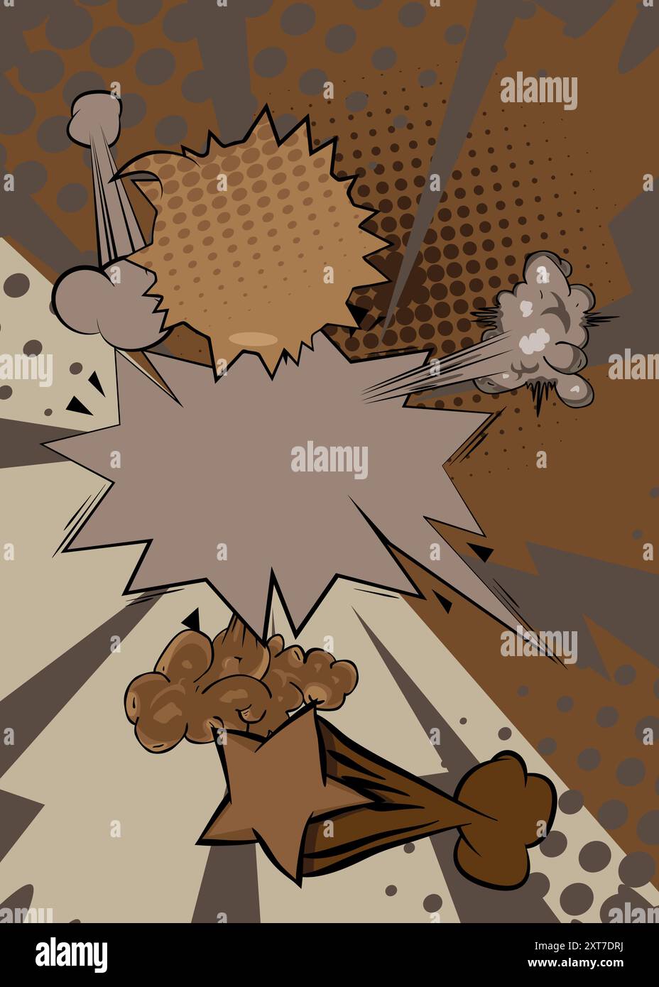 Cartoon gray and brown background, comic book backdrop. Retro vector ...