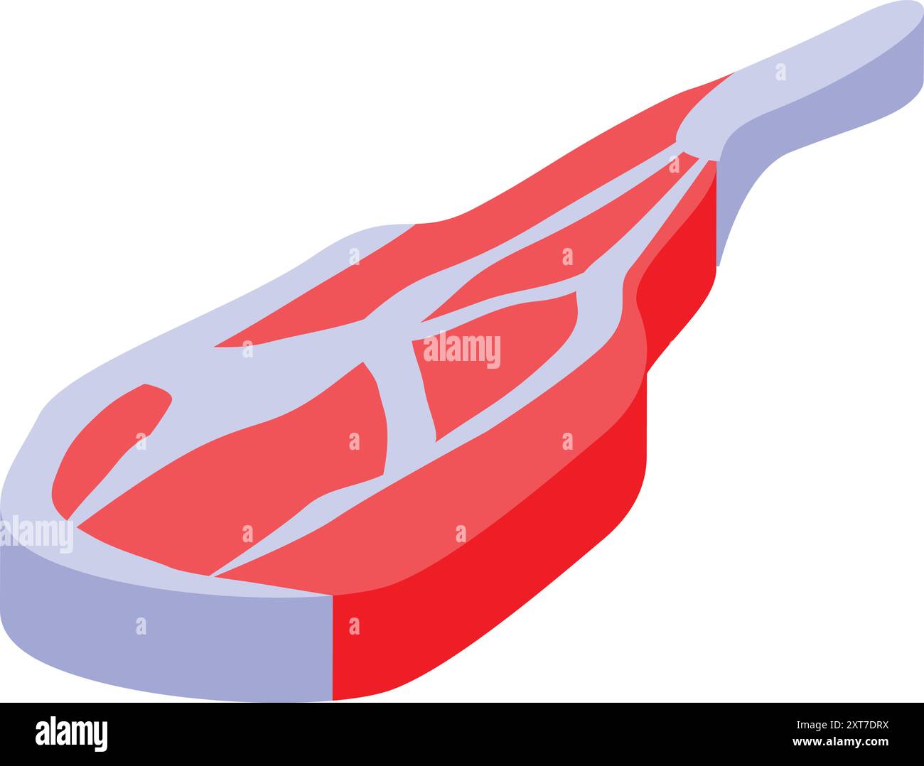 Fresh red raw meat presenting marbling texture in isometric view Stock ...