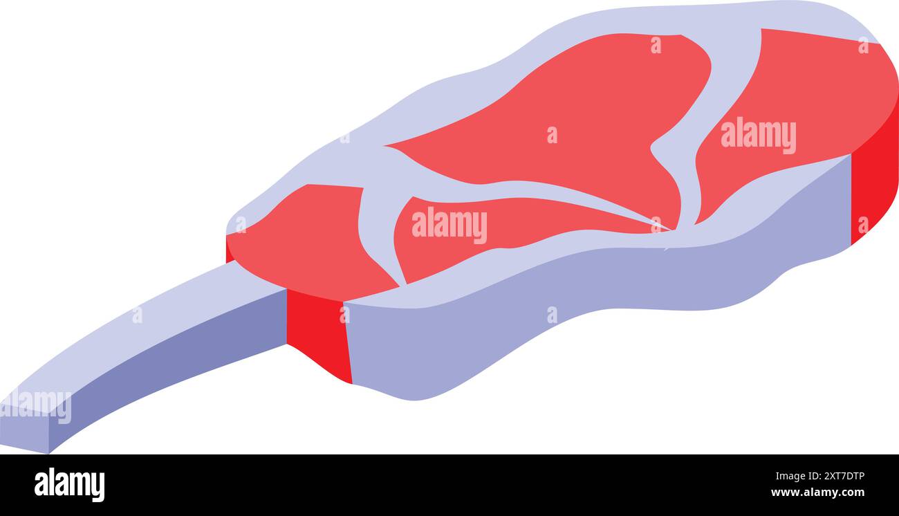 Isometric icon representing raw meat cut ready for cooking Stock Vector ...