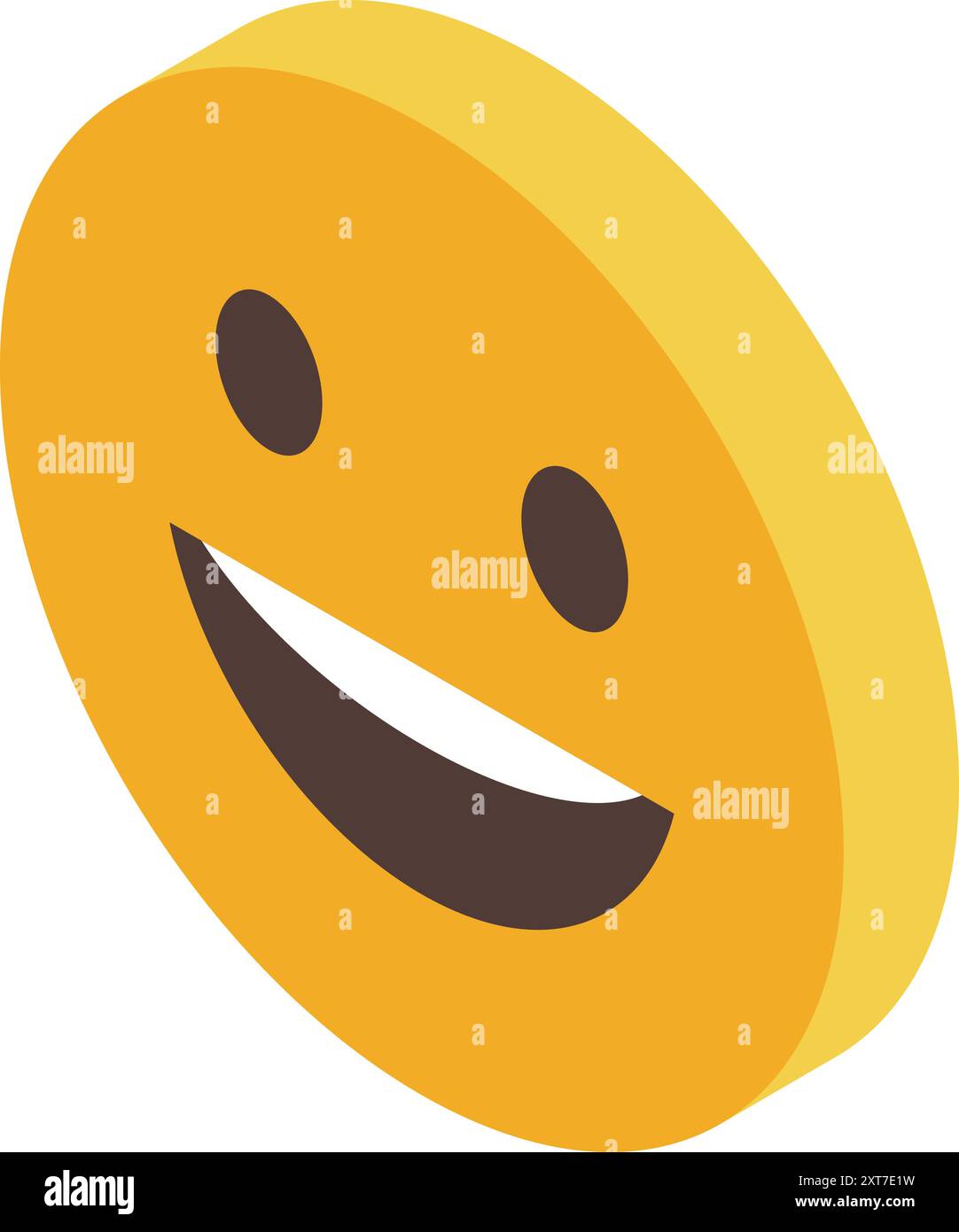 Yellow emoji showing big smile expressing happiness Stock Vector Image ...