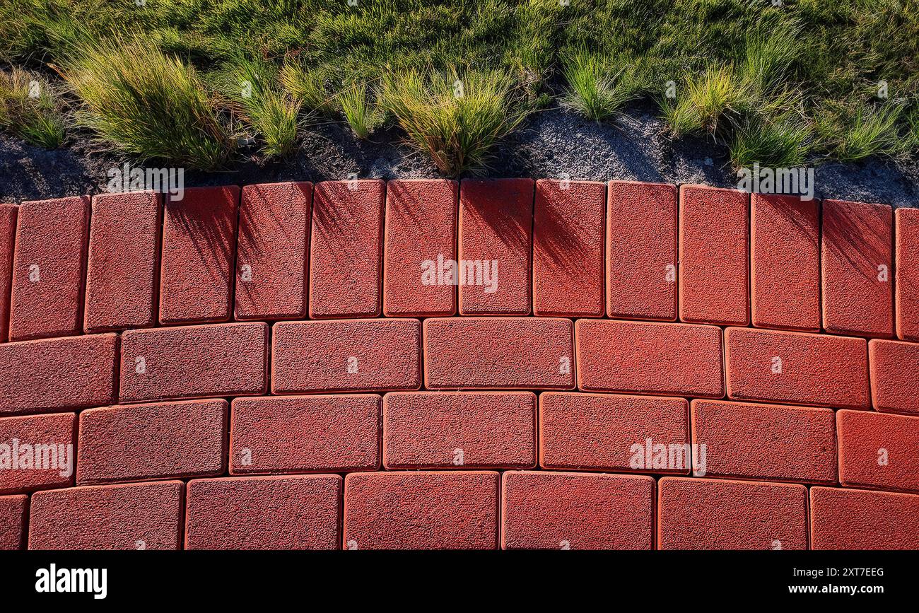 Completed walkway project shows a standard, arching pattern for placing ...