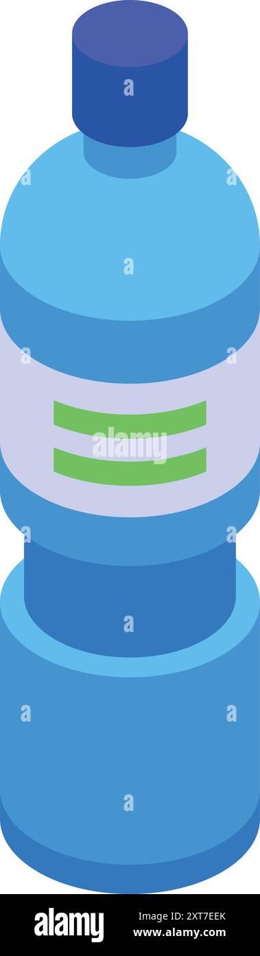 Blue plastic water bottle standing isometric view Stock Vector Image ...