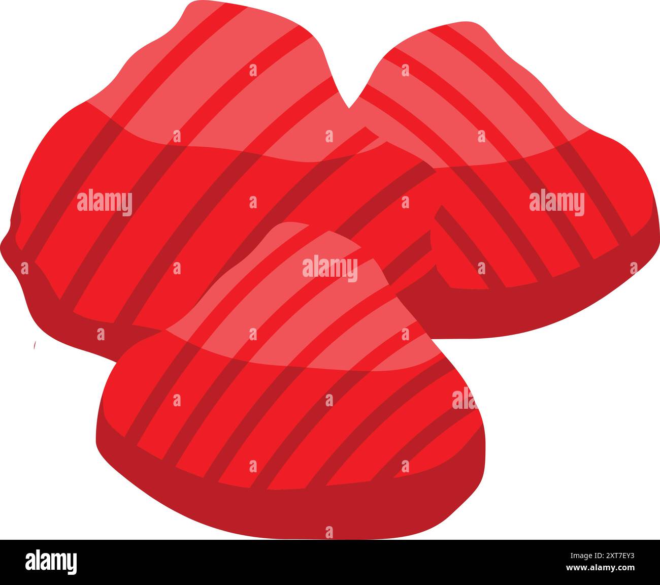 Grilled tuna chunks with stripes from the grill Stock Vector Image ...