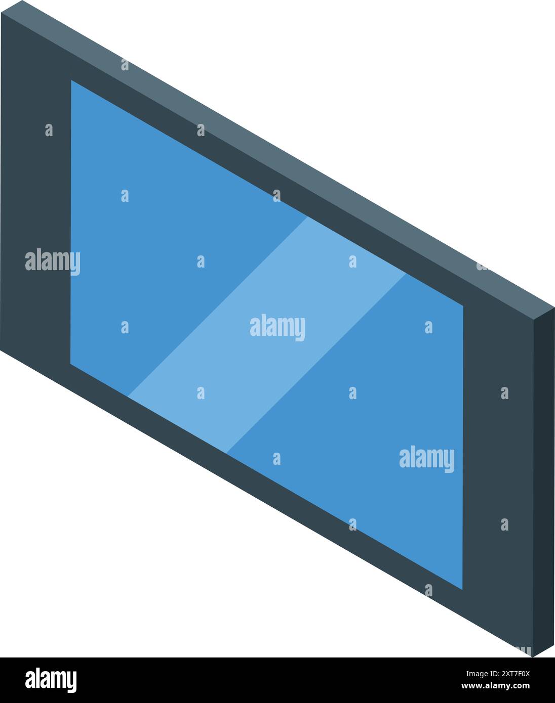 Modern digital tv screen with a blue picture is being displayed in an ...