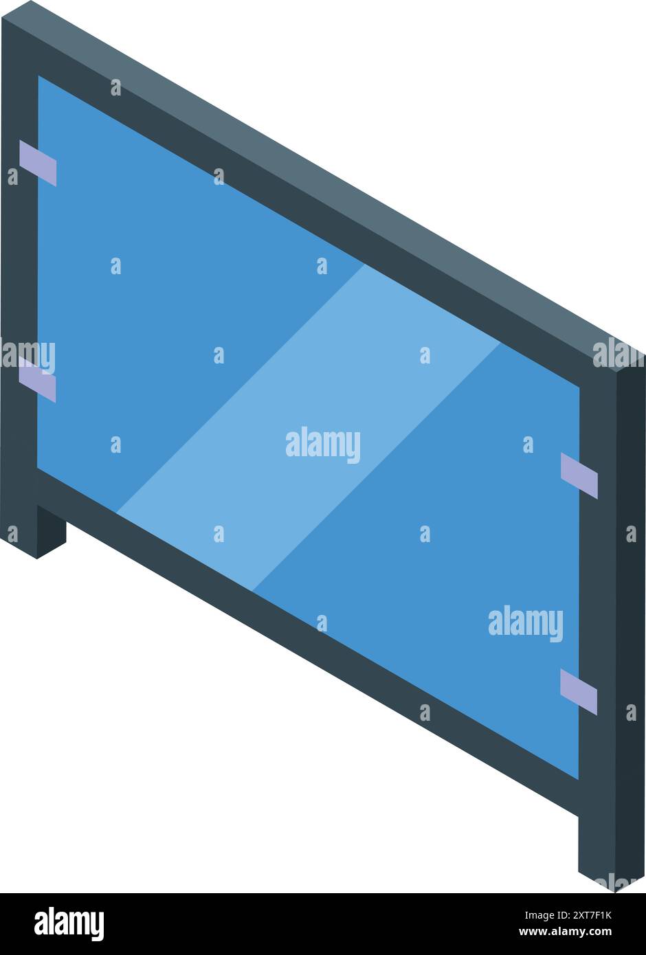 Glass panel fence protecting public area with transparent surface Stock ...