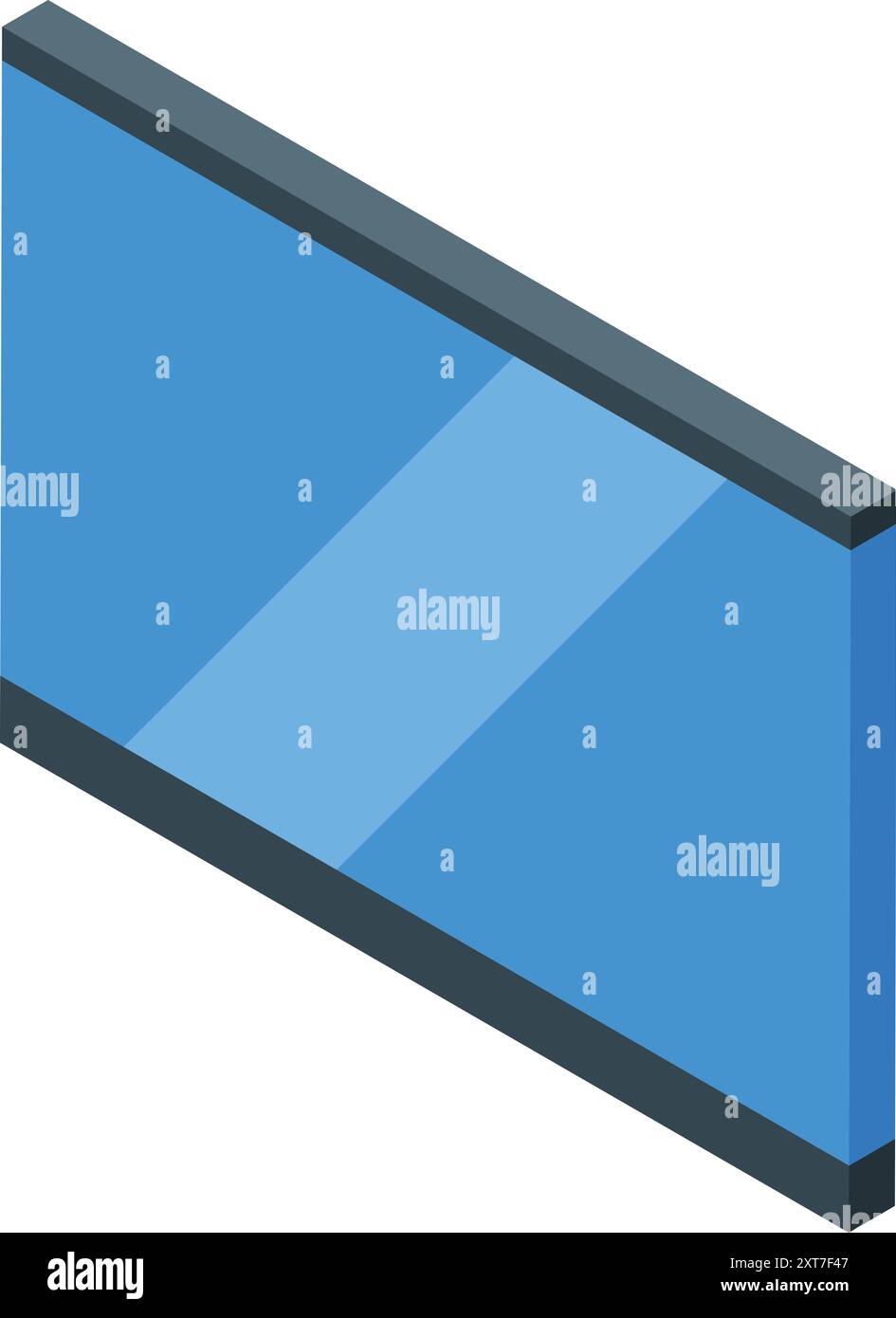 Modern smart tv showing blue screen, isometric view Stock Vector Image ...