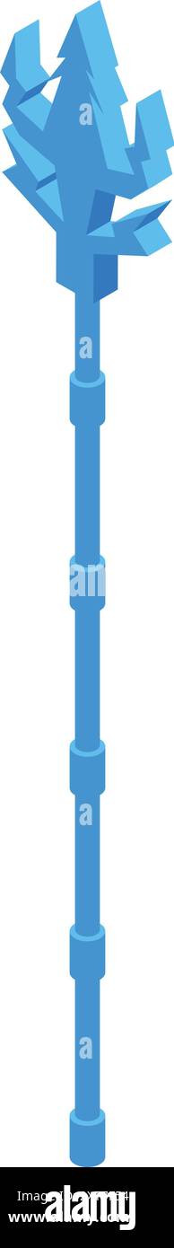 Ancient blue spear standing up with sharp metal tip, isolated on white ...