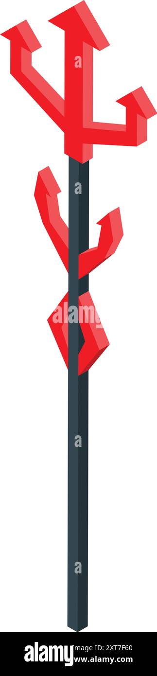 Red trident weapon standing on white background Stock Vector Images - Alamy