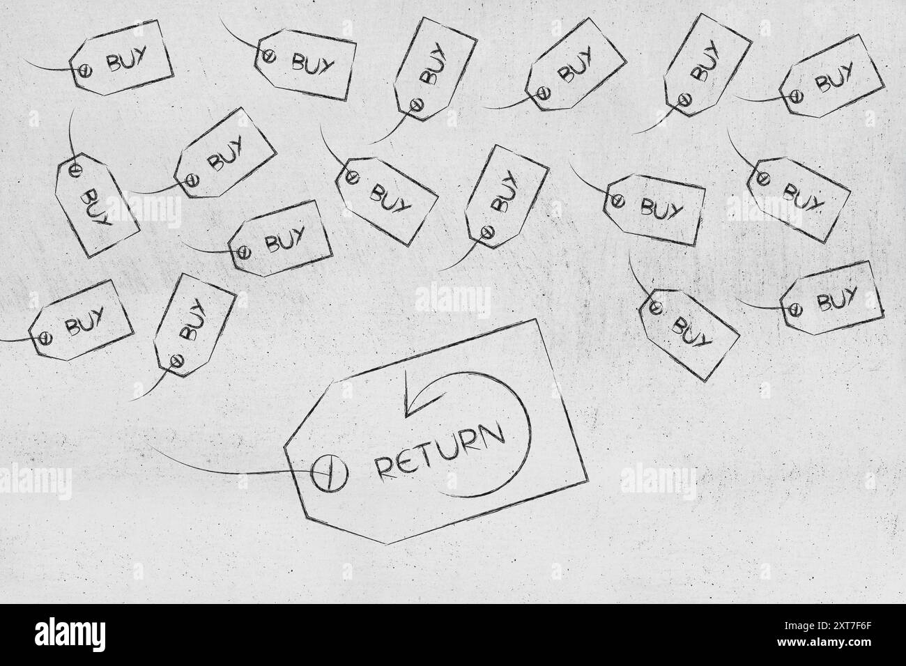 products getting returned and customer rights concept, big Return price ...