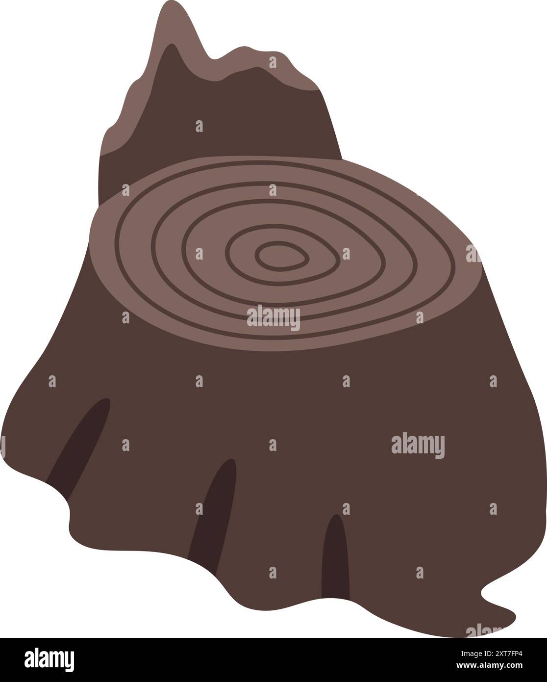 Brown tree stump showing growth rings in an isometric view Stock Vector ...