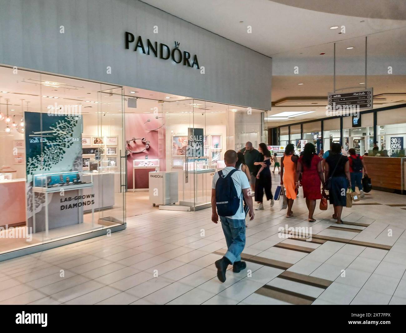 Toronto, ON, Canada – July 20, 2024: View at the Pandora company sign ...
