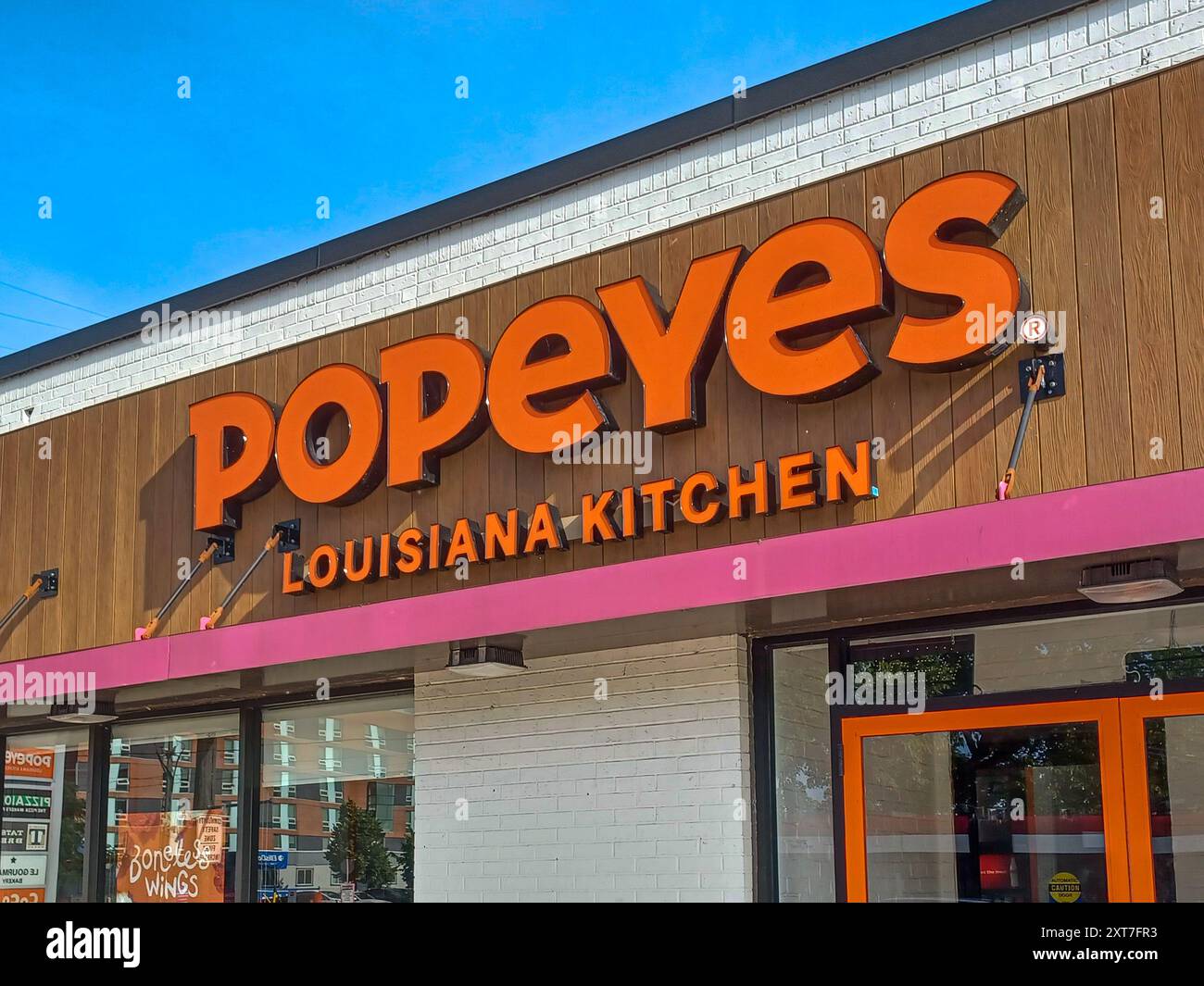 Toronto, ON, Canada – August 12, 2024: View at the sign of Popeyes ...