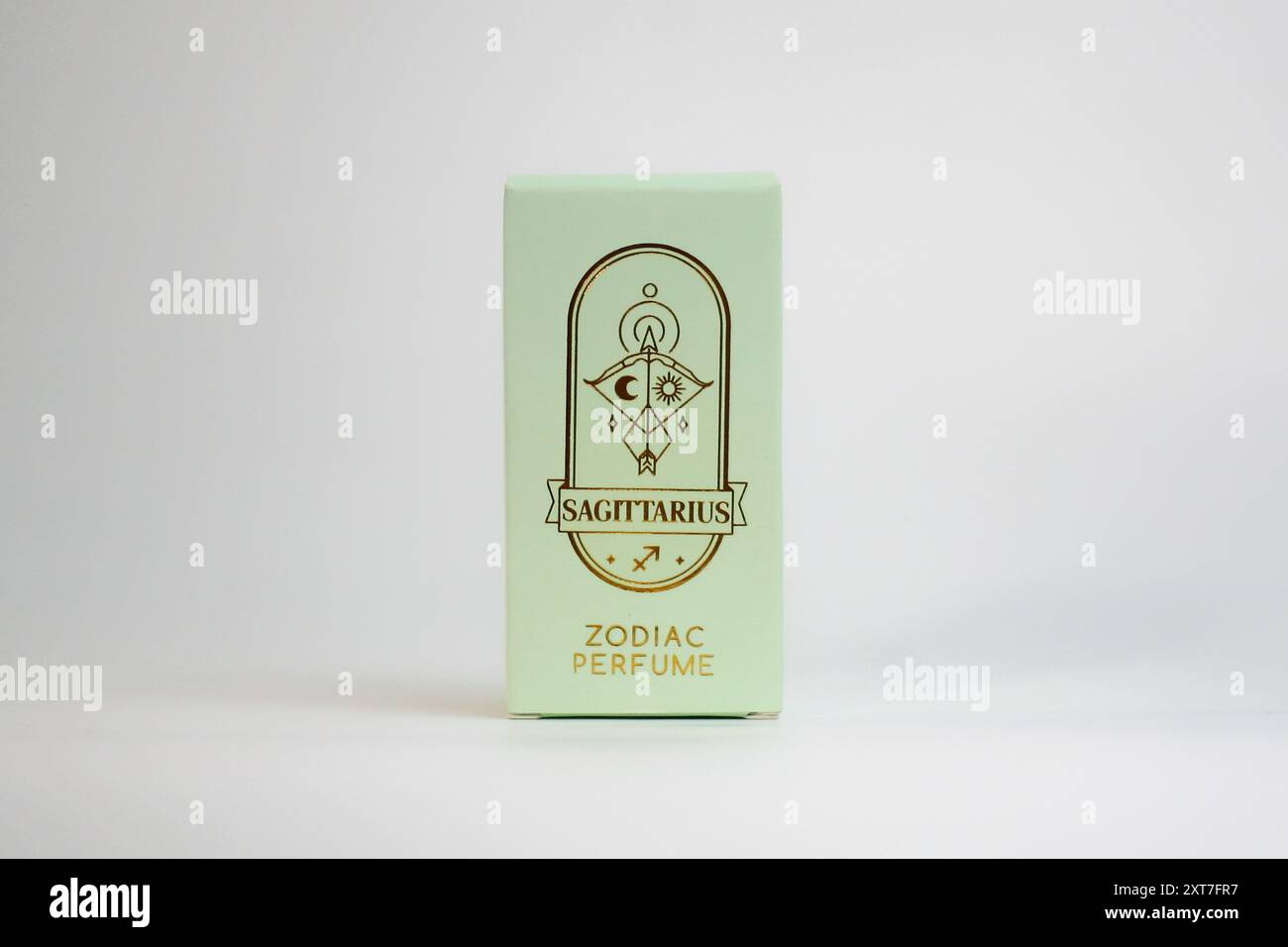 Close up a pack of Miniso Zodiac Perfume Sagittarius isolated on white ...
