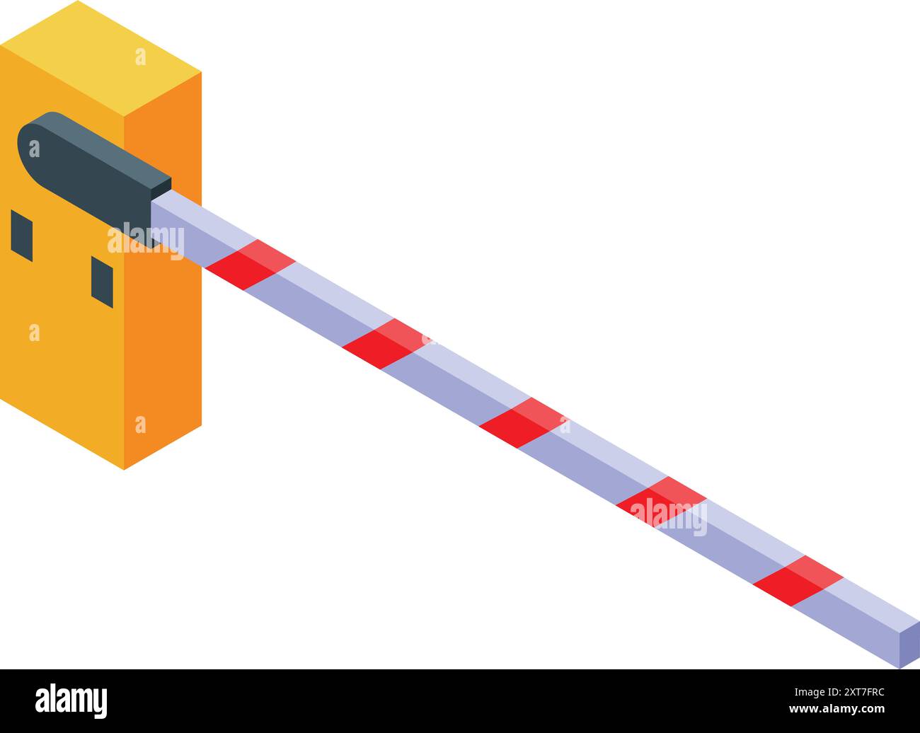 Isometric automatic car parking barrier closing system gate icon for ...