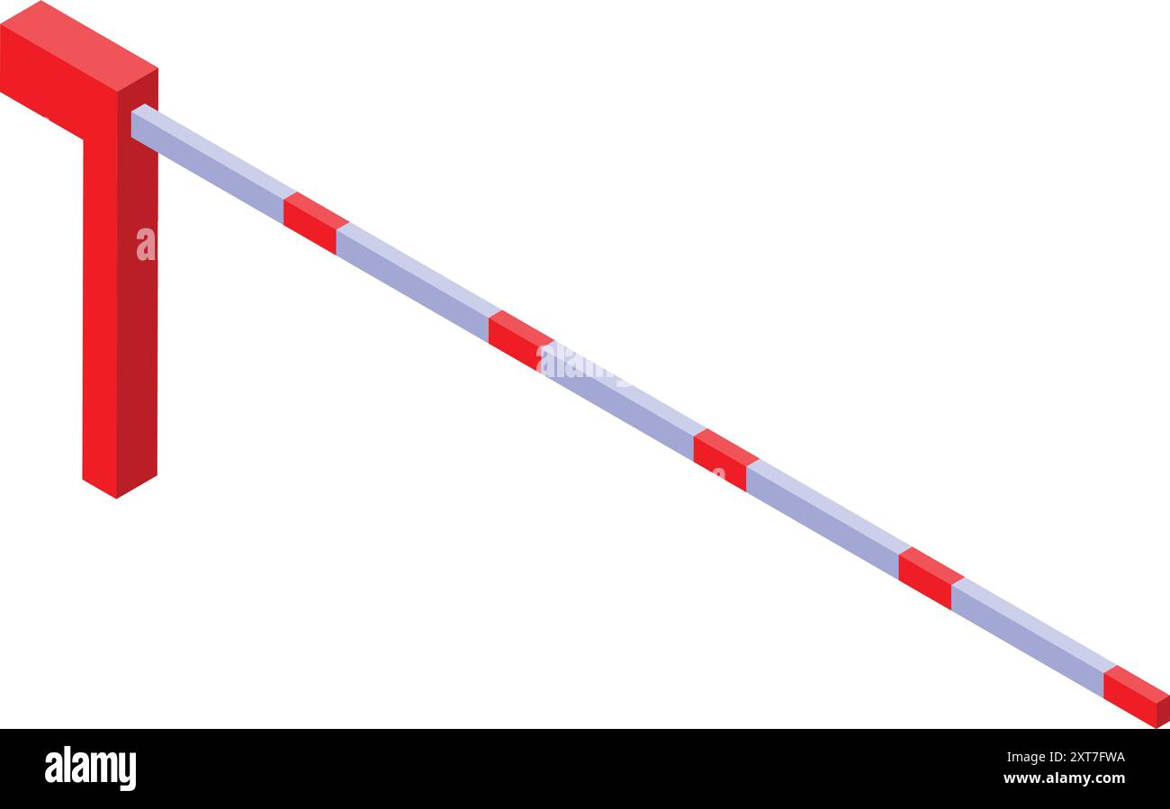 Red and white striped barrier controlling access Stock Vector Image ...
