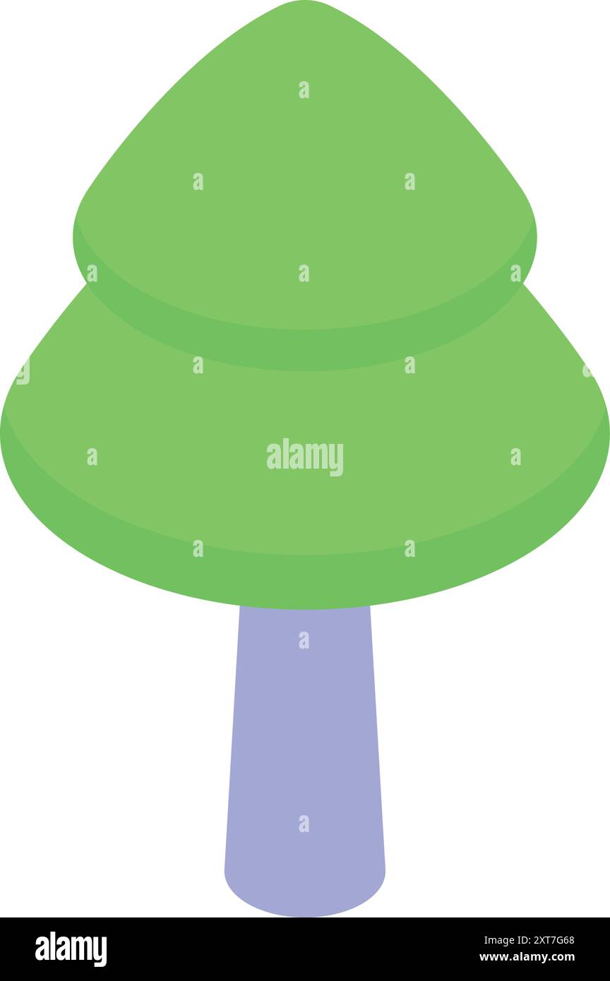 Isometric icon representing a coniferous tree growing, perfect for ...