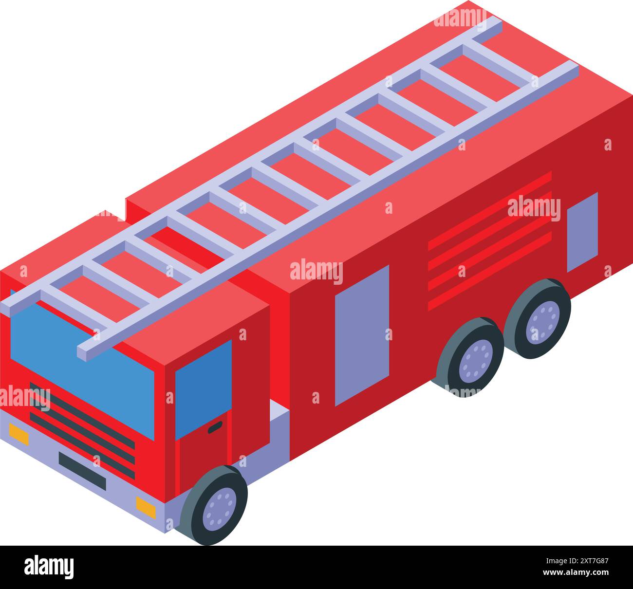 Fire truck ladder extended Cut Out Stock Images & Pictures - Alamy