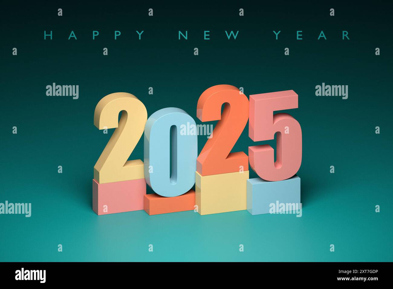 2025 calligraphy with 3d numbers on colorful background with New Year ...
