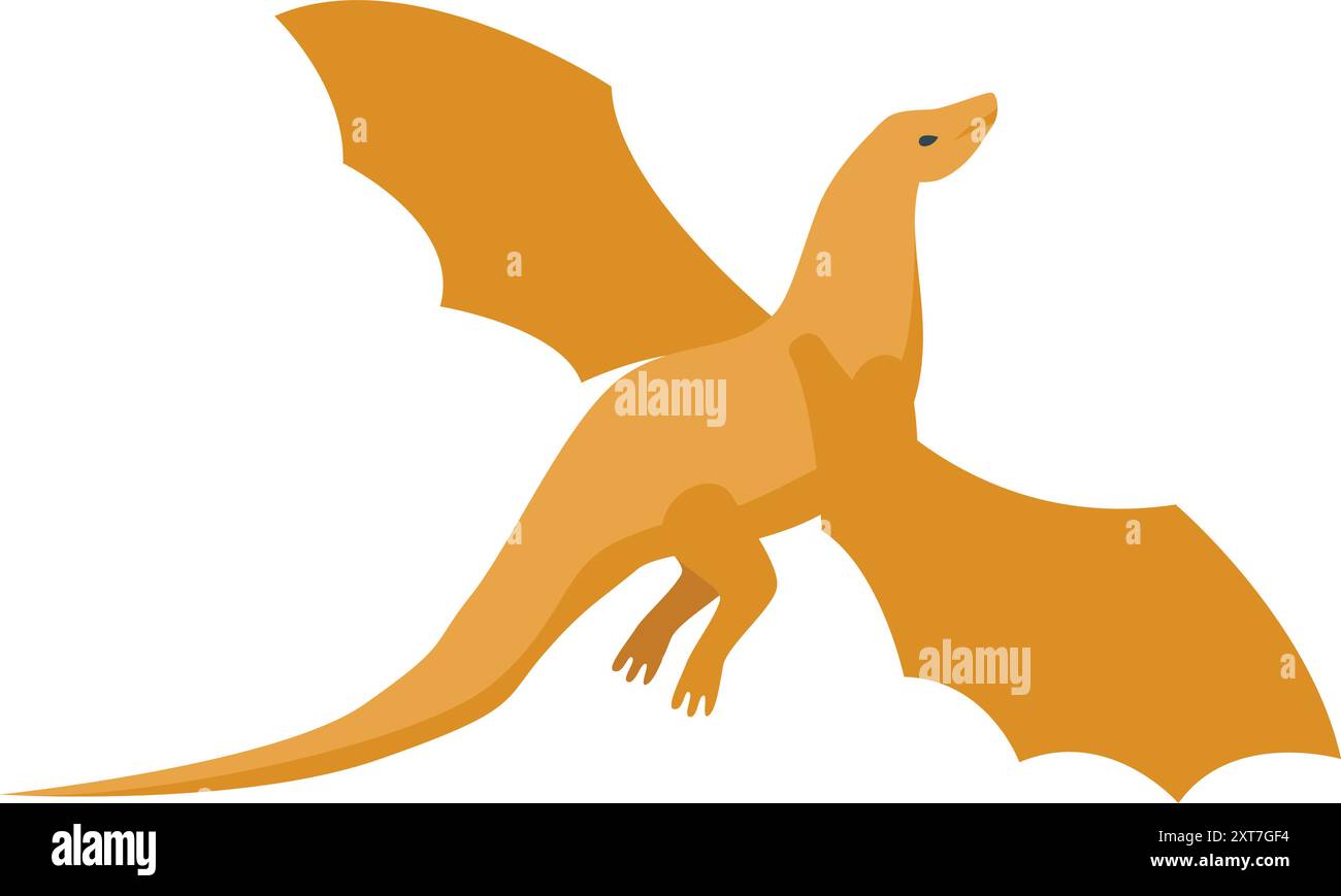 Golden dragon flying spreading its wings on white background Stock ...